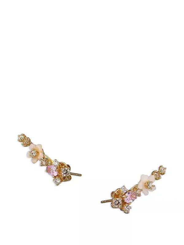 ANABELA CHAN Rose Floral Sapphire And Diamond Earrings