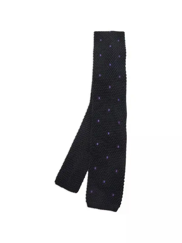 Carolina Herrera Polka-dot Knit Tie - Blue