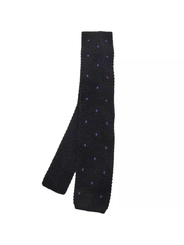 Carolina Herrera Polka-dot Knit Neck Tie - Blue