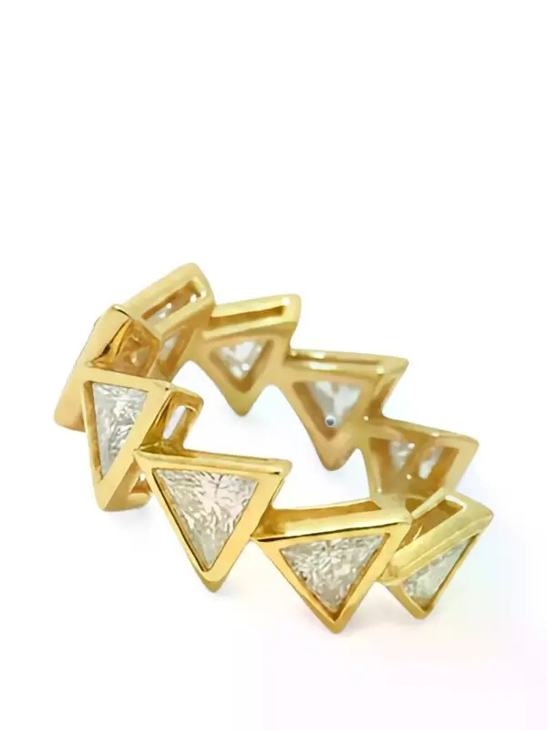 DI VOLPE Triangles Sapphire Vermeil Ring - Gold