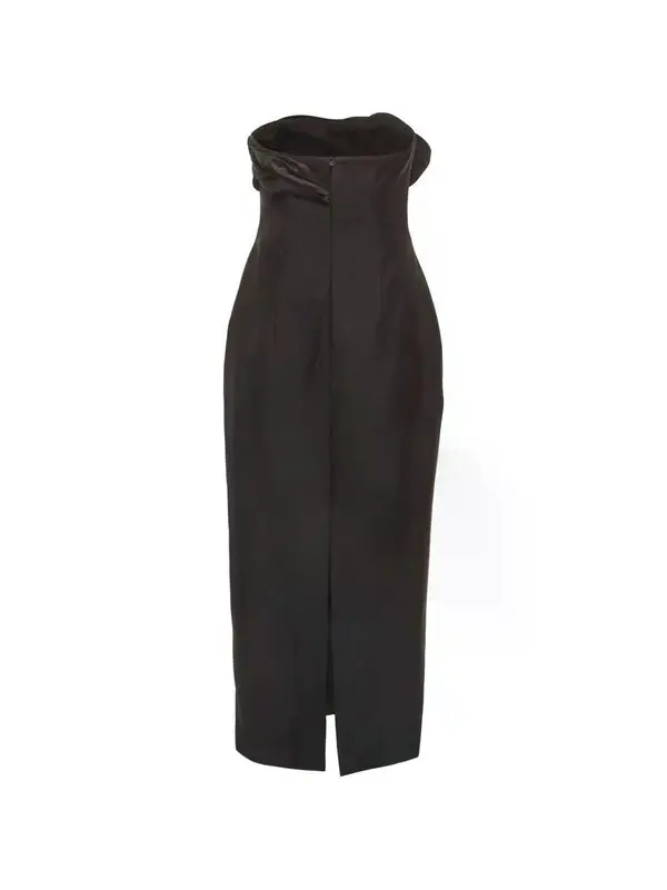 Magda Butrym Strapless Rose Detail Midi Dress