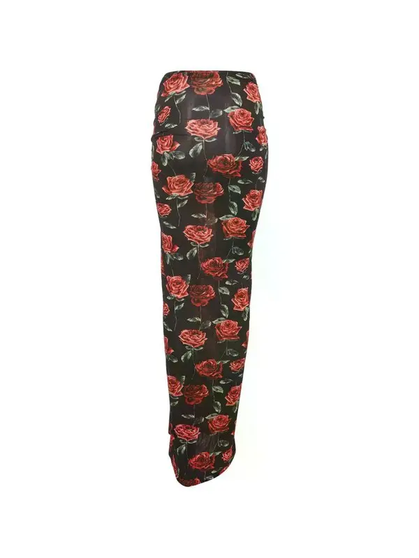Magda Butrym Floral Print Draped Maxi Skirt