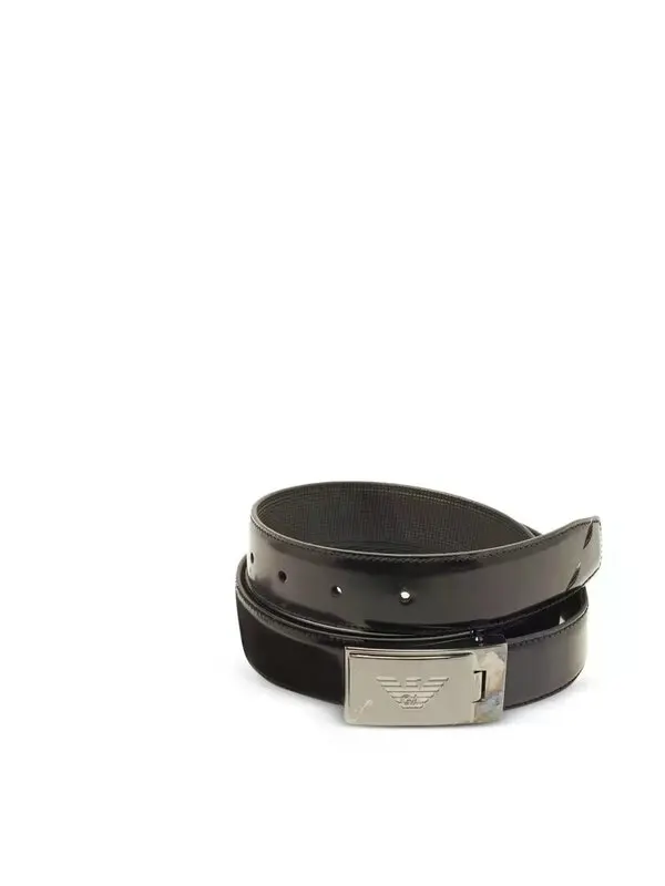 Emporio Armani Logo Plaque Belt - Black
