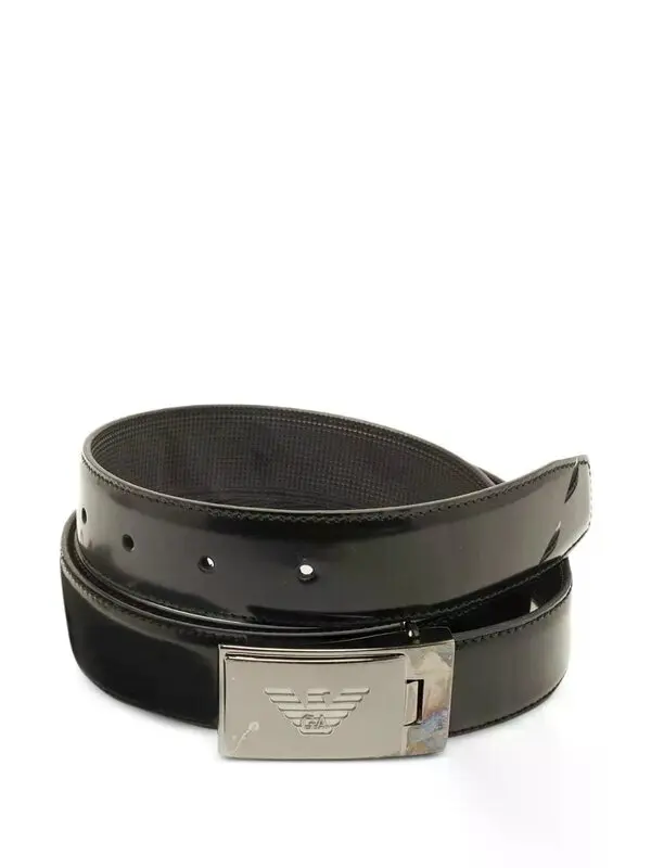 Emporio Armani Logo Plaque Belt - Black