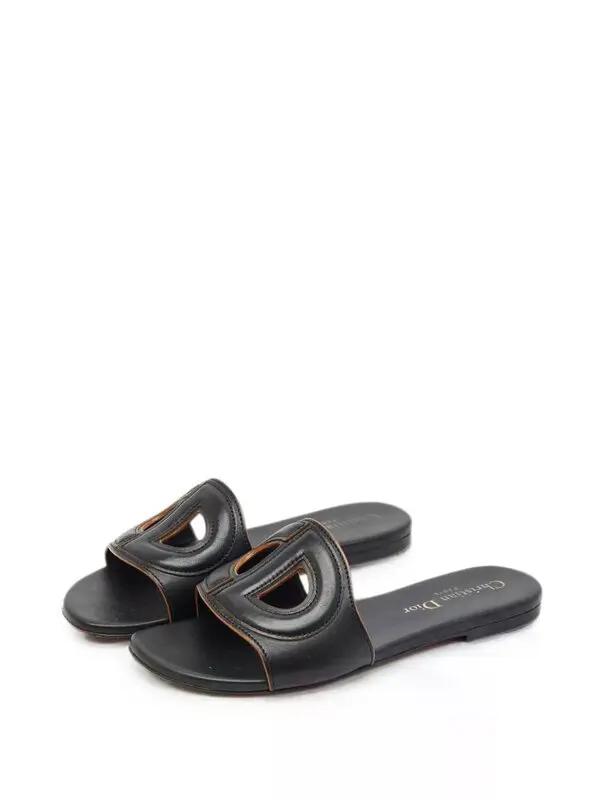 Dior D Club Leather Sandals - Black