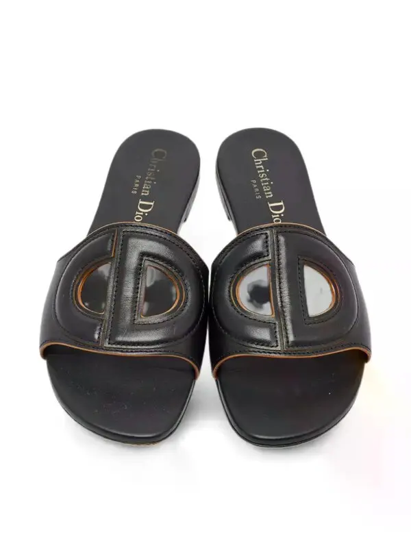 Dior D Club Leather Sandals - Black