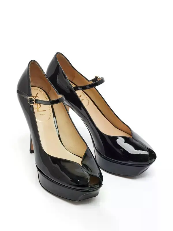 Saint Laurent Mary Jane Platform Pumps - Black
