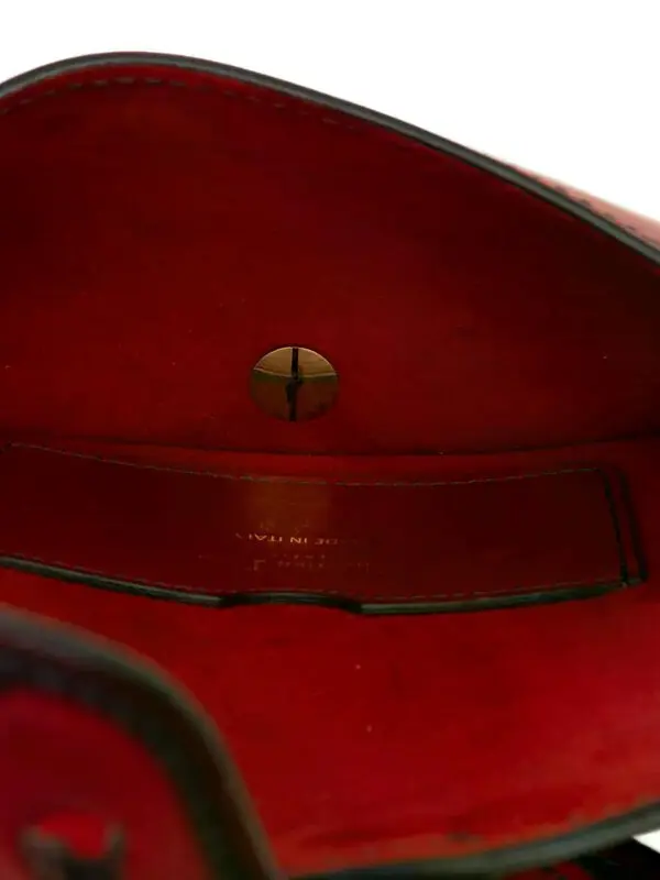 Dior Mini Leather D Bee Saddle Bag - Red