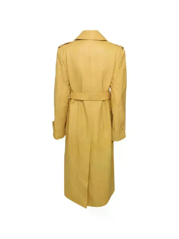 BY MALENE BIRGER Belted Double-breasted Leather Trench Coat