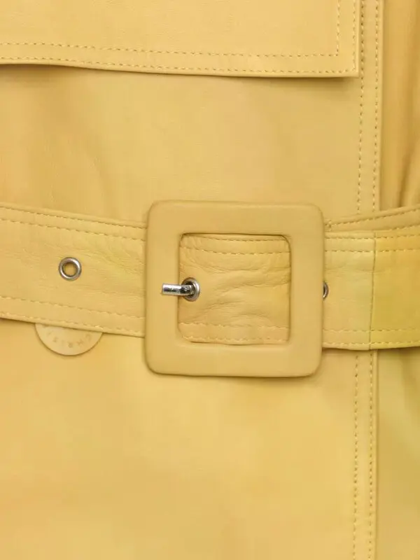 BY MALENE BIRGER Belted Double-breasted Leather Trench Coat