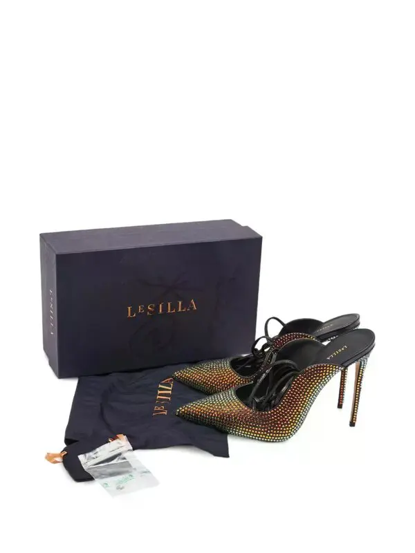 LE SILLA Crystal Embellished Stiletto Pumps - Black
