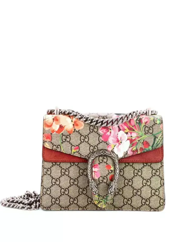 Gucci Dionysus Bag Blooms Print Gg Coated Canvas Mini Shoulder Bag - Brown