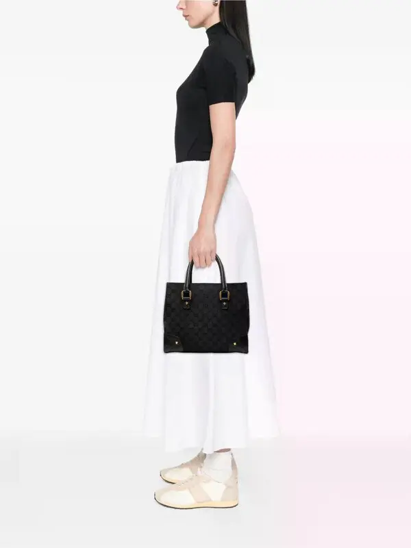 Gucci 2000-2015 Gg Canvas Nailhead Handbag - Black