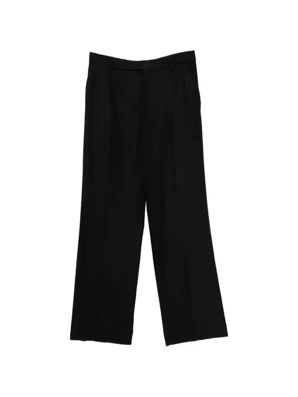 Saint Laurent Fluid Pants In Wool Flannel - Black