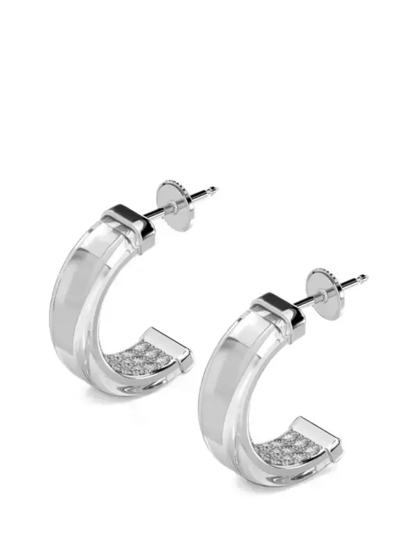 SOLO FOR DIAMONDS White Gold Diamond Hoop Earrings