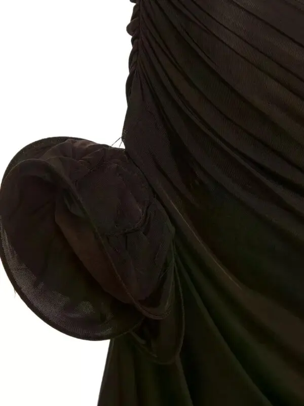Magda Butrym Ruched Floral Appliqué Maxi Skirt