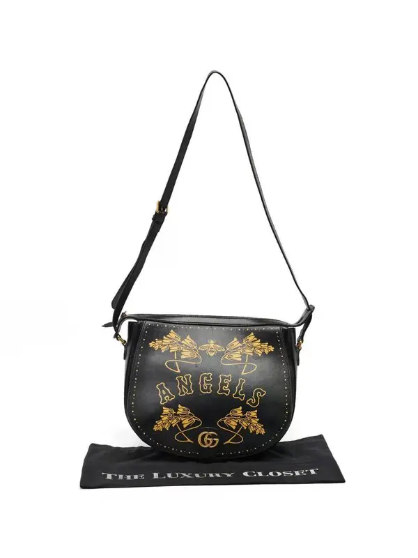 Gucci Leather Graphic Print Messenger Bag