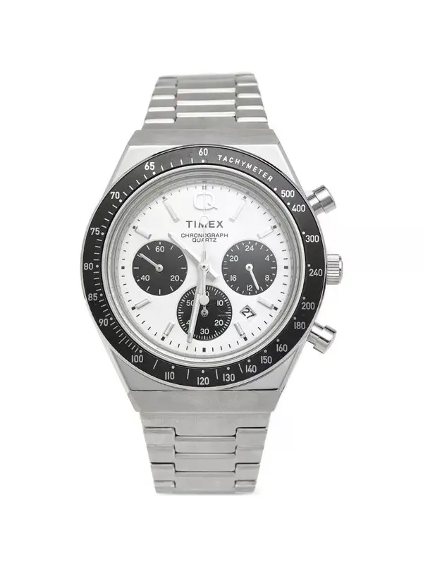 Timex® Chronograph Watch With Stainless Steel Case - White