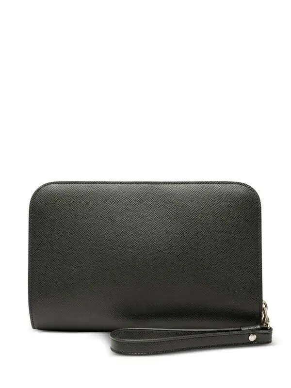 LOUIS VUITTON Taiga Leather Pochette Baikal Clutch Bag - Black