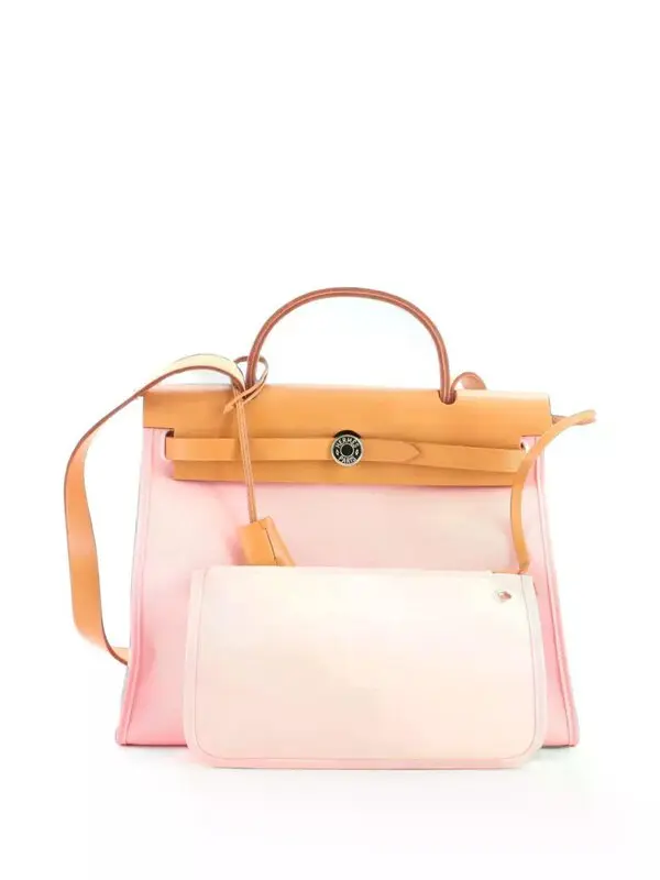 Hermès Herbag Zip Leather And Toile 31 Shoulder Bag