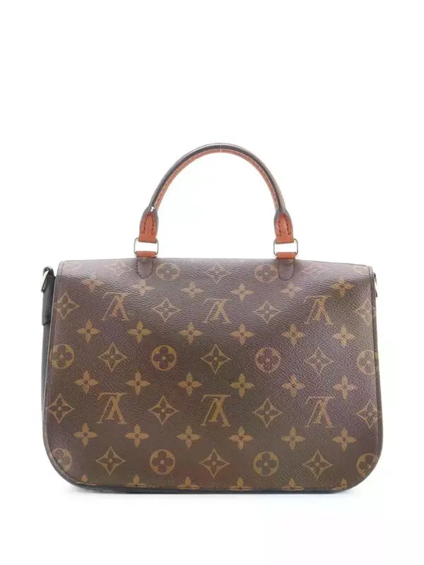 LOUIS VUITTON Monogram Canvas Leather Satchel - Black