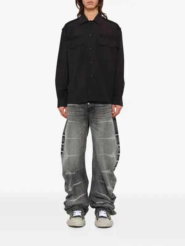Undercover Ribbed-panel Chest-pocket Shirt