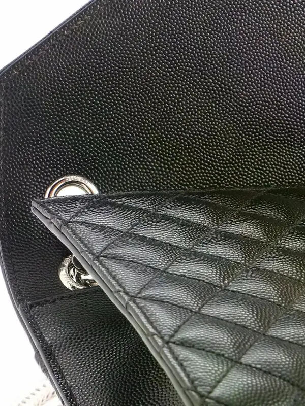 Saint Laurent Monogram Envelope Satchel Mixed Matelasse Leather Medium Shoulder Bag