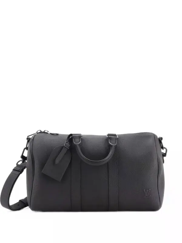 LOUIS VUITTON Aerogram Keepall Bandouliere 35 Travel Bag - Black