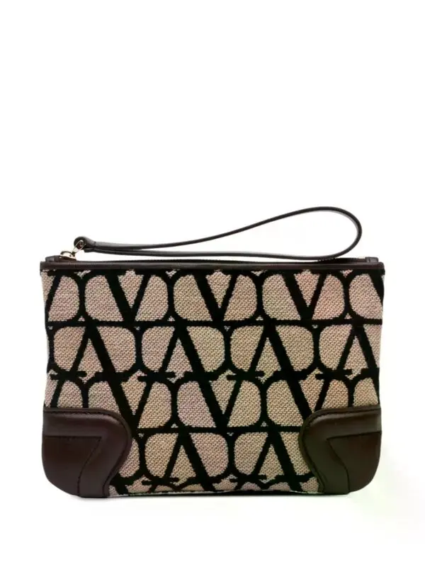 Valentino Garavani Toile Iconographe Pouch - Brown