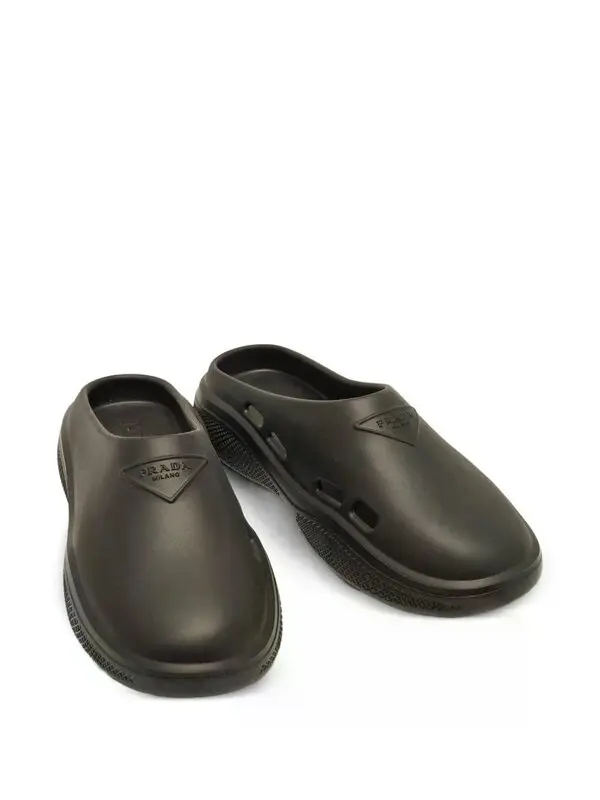 Prada Rubber Triangle Logo Slides