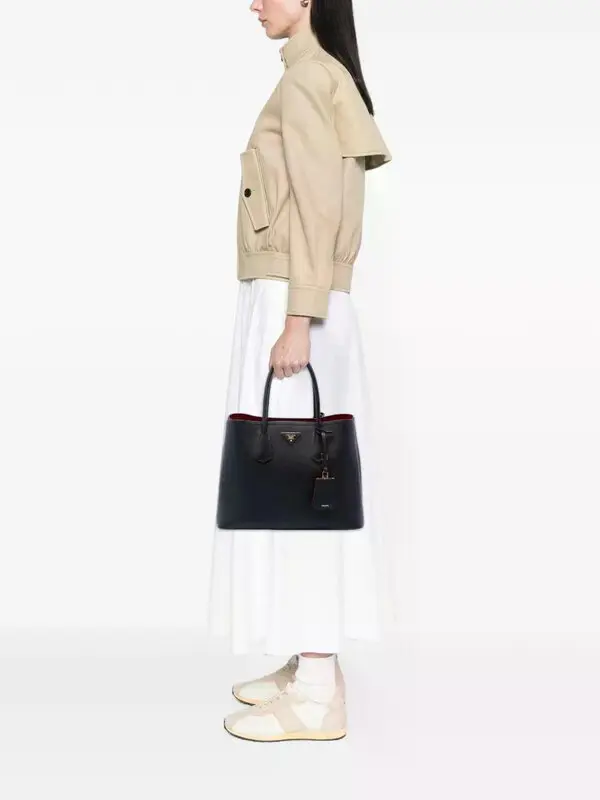 Prada Large Saffiano Cuir Double Satchel