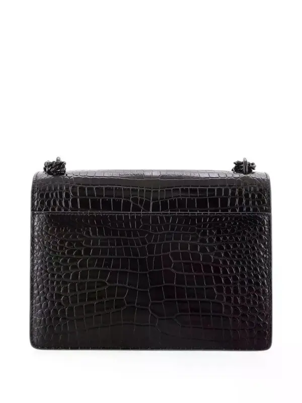 Saint Laurent Crocodile Embossed Leather Medium Crossbody Bag