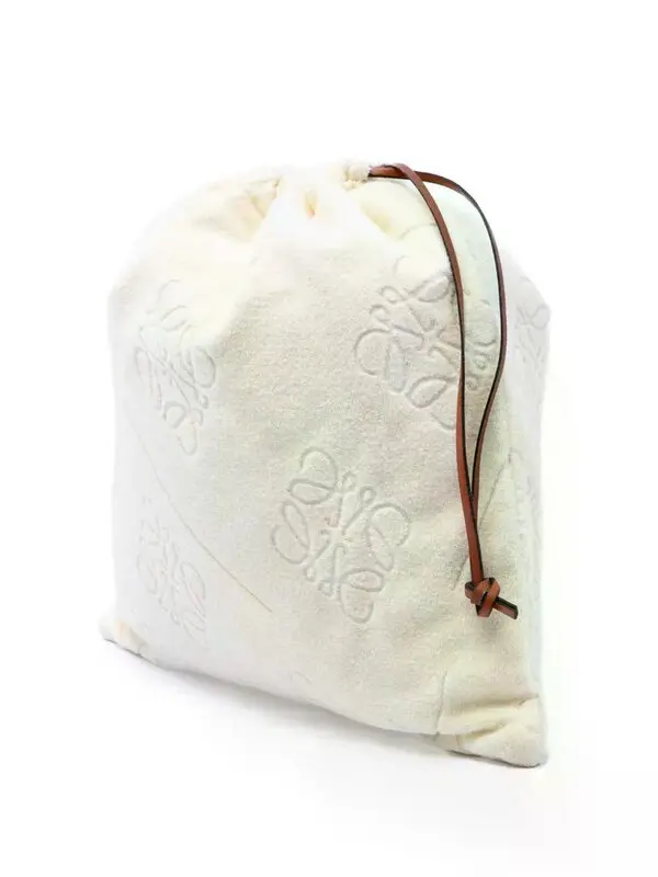 Loewe Anagram Terry Cloth Drawstring Pouch Clutch Bag