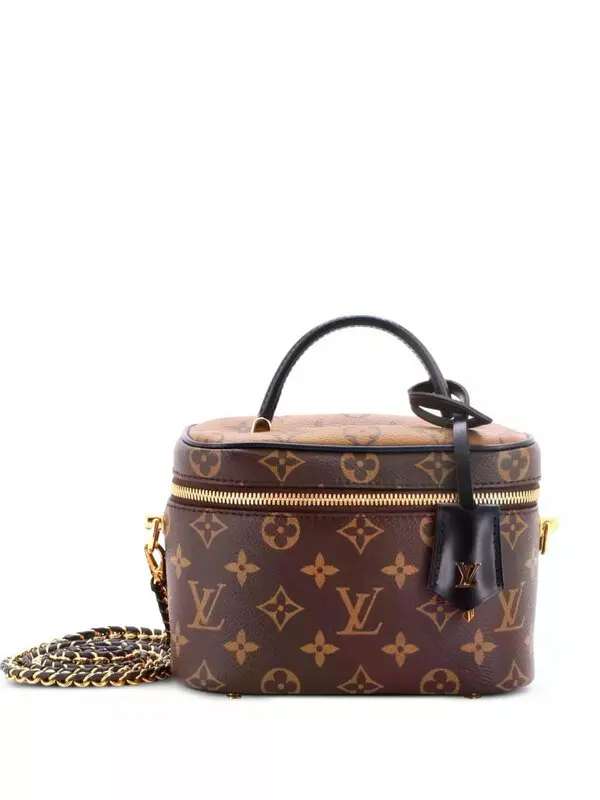LOUIS VUITTON Vanity Handbag Reverse Monogram Canvas Pm Satchel - Brown