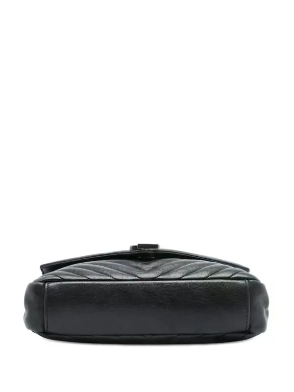 Saint Laurent 2016 Medium Chevron Sheepskin Monogram College Satchel