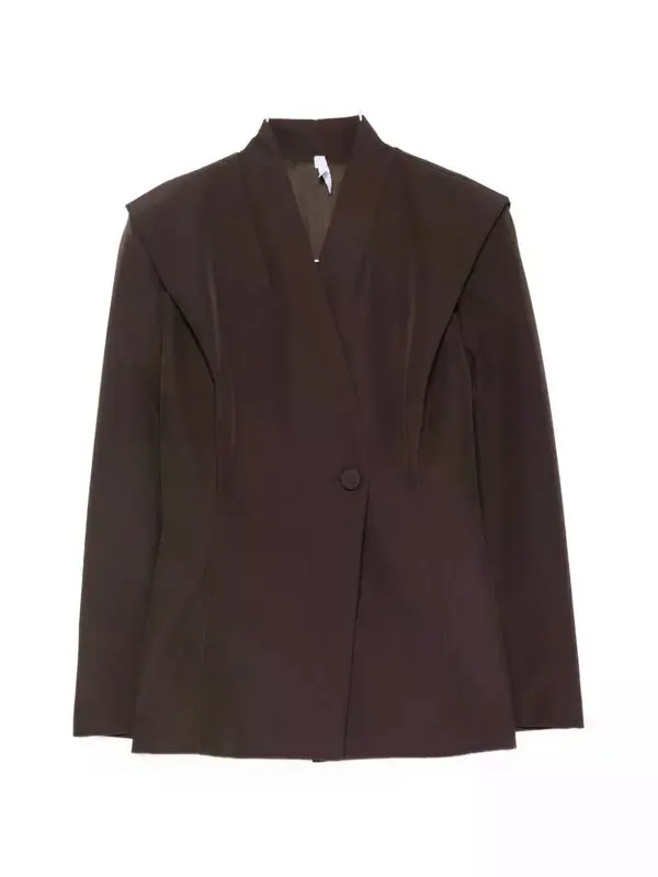 Imperial Padded-shoulder Single-breasted Jacket
