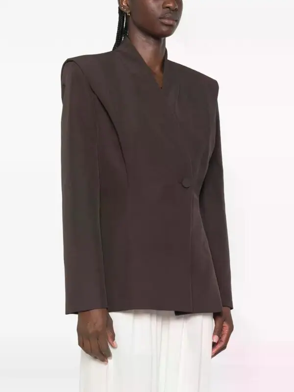 Imperial Padded-shoulder Single-breasted Jacket
