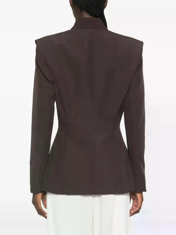 Imperial Padded-shoulder Single-breasted Jacket