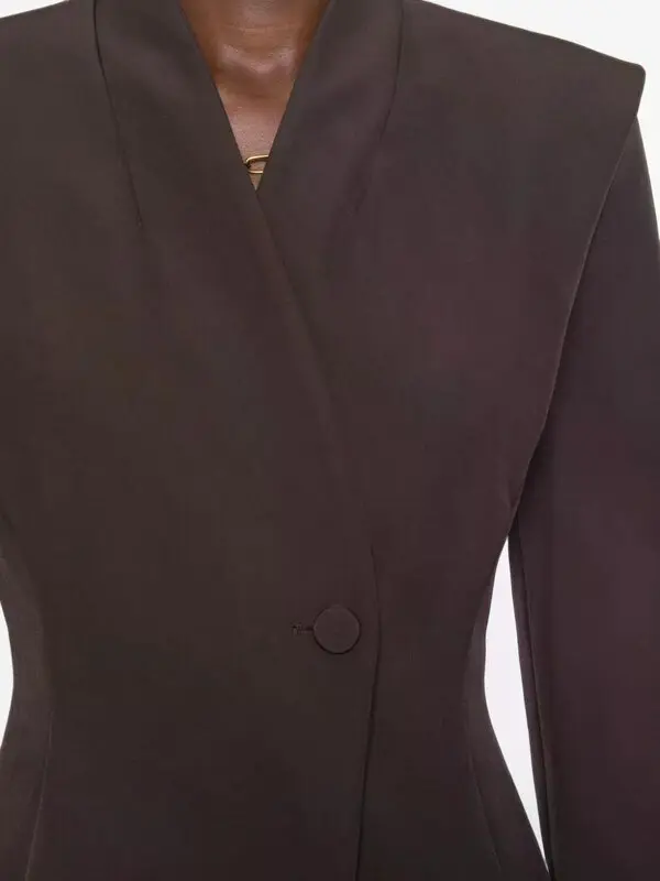 Imperial Padded-shoulder Single-breasted Jacket