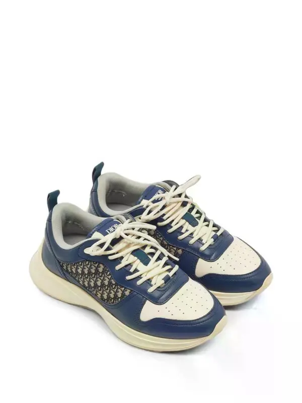 Dior B25 Runner Sneakers With Navy Oblique Jacquard Panels