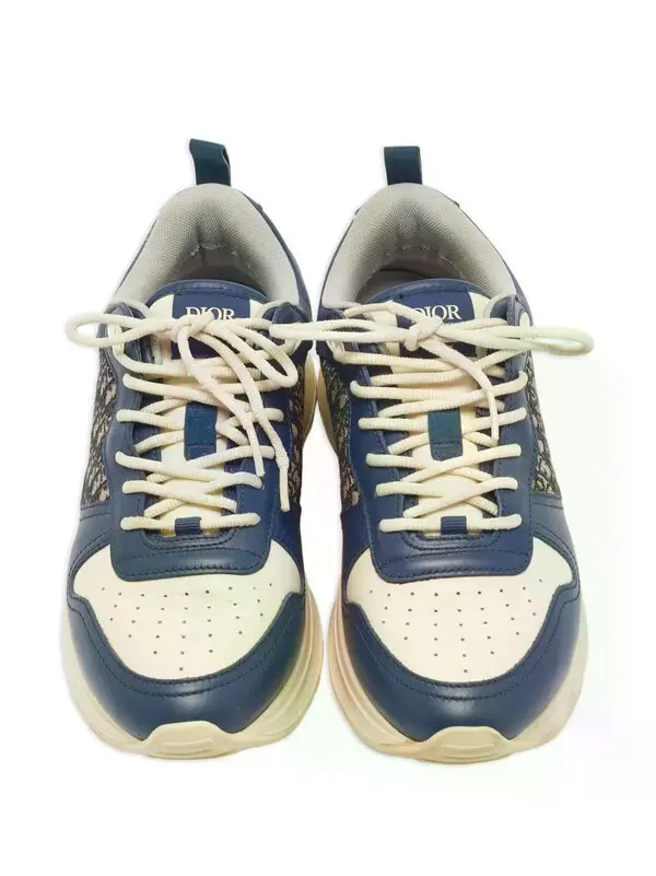 Dior B25 Runner Sneakers With Navy Oblique Jacquard Panels