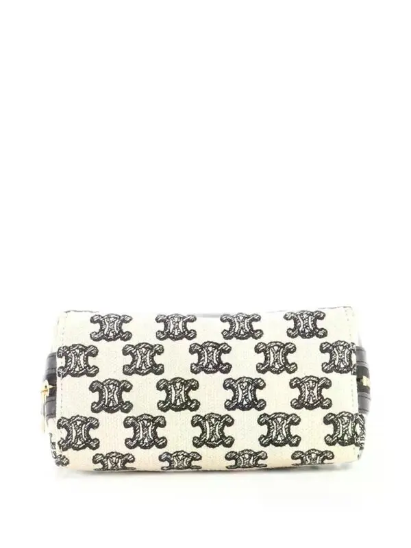 Celine Zip Around Chain Triomphe Canvas Clutch Bag - Blue