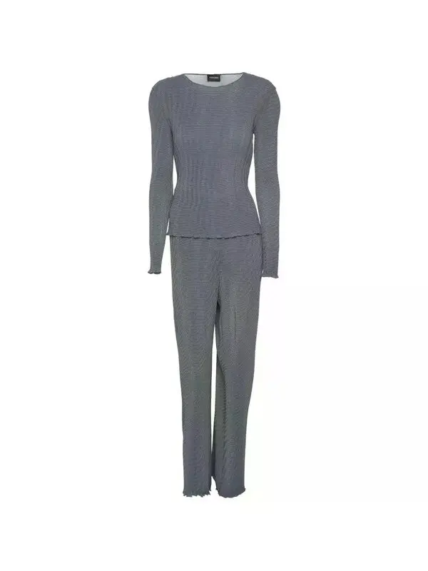 Giorgio Armani Crew-neck And T-shirt And Trousers Set - Blue