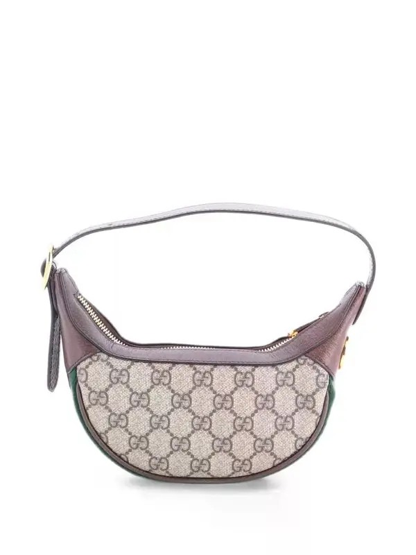 Gucci Ophidia Half Moon Bag Gg Coated Canvas Mini Hobo Bag