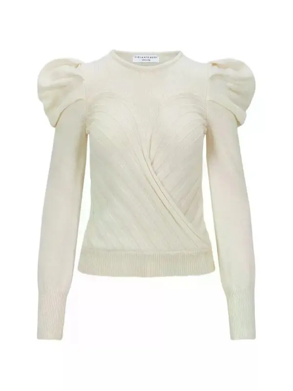 VIOLANTE NESSI Ribbed Puffed-sleeve Sweater