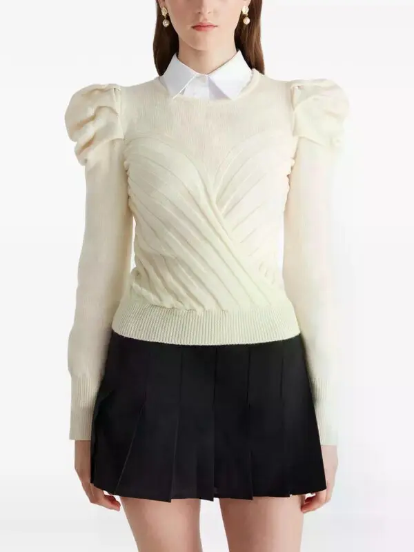 VIOLANTE NESSI Ribbed Puffed-sleeve Sweater
