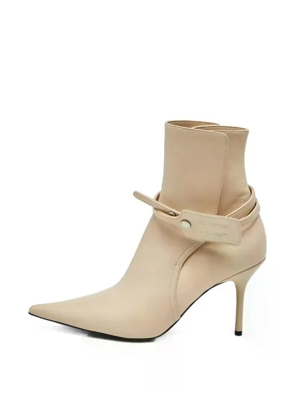 Off-White Leather Ankle Boots