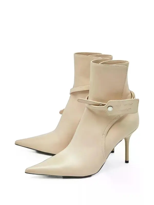 Off-White Leather Ankle Boots