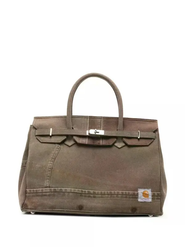 ANOTHER CHANCE Panelled Logo-patch Tote Bag - Brown