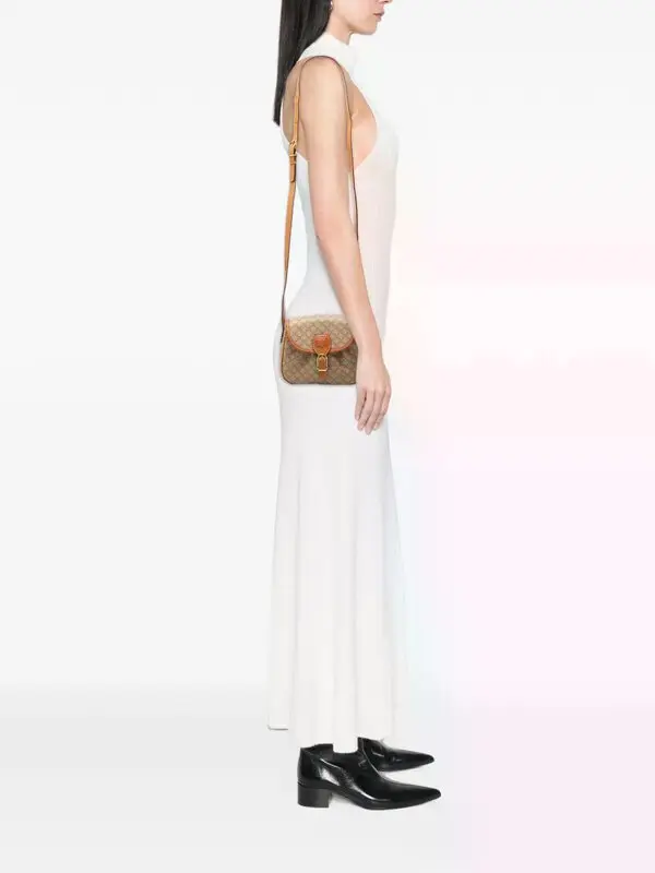 Celine 2010 Macadam Coated Canvas Crossbody Bag